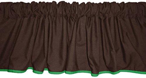 Baby Doll Bedding Solid Two Tone Window Valance, Brown/Green