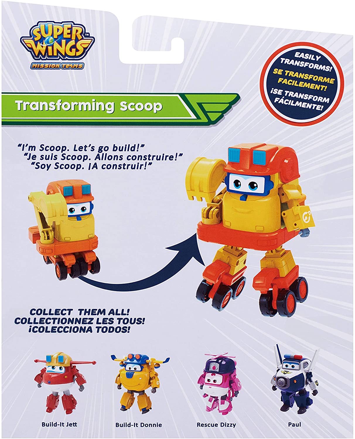 Super Wings - Transforming Scoop Toy Figure, 5" Scale, Multicolor