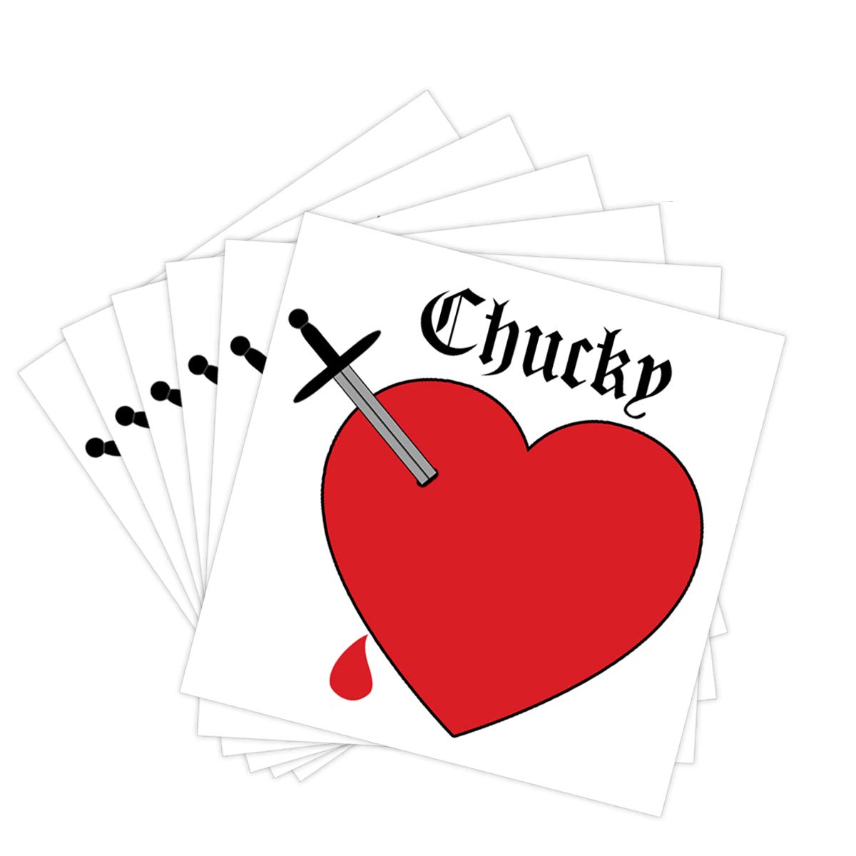 Bride of Chucky Heart (6 Packs) Plus Tiffany Temporary Tattoos ...