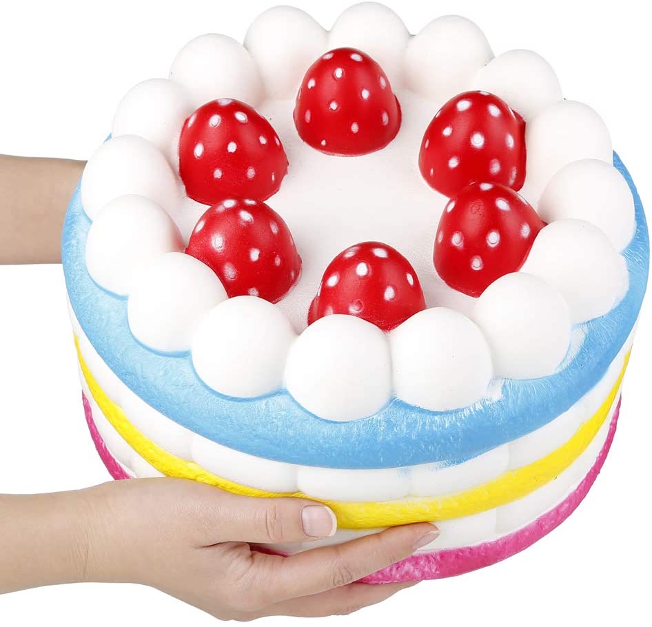 Anboor 9.1 Inches Squishies Jumbo Strawberry Cake Scented Slow Rising ...