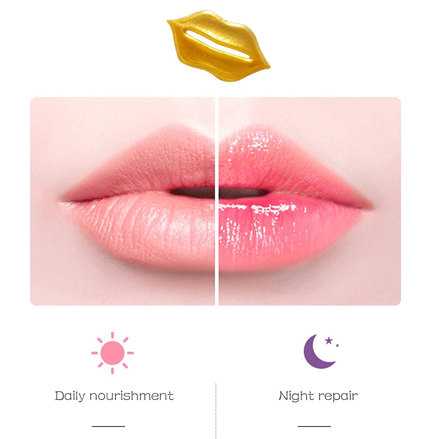 Ruzzut 30 PCS Crystal Collagen Hydrogel Lip Mask Set, Moisturizing and ...