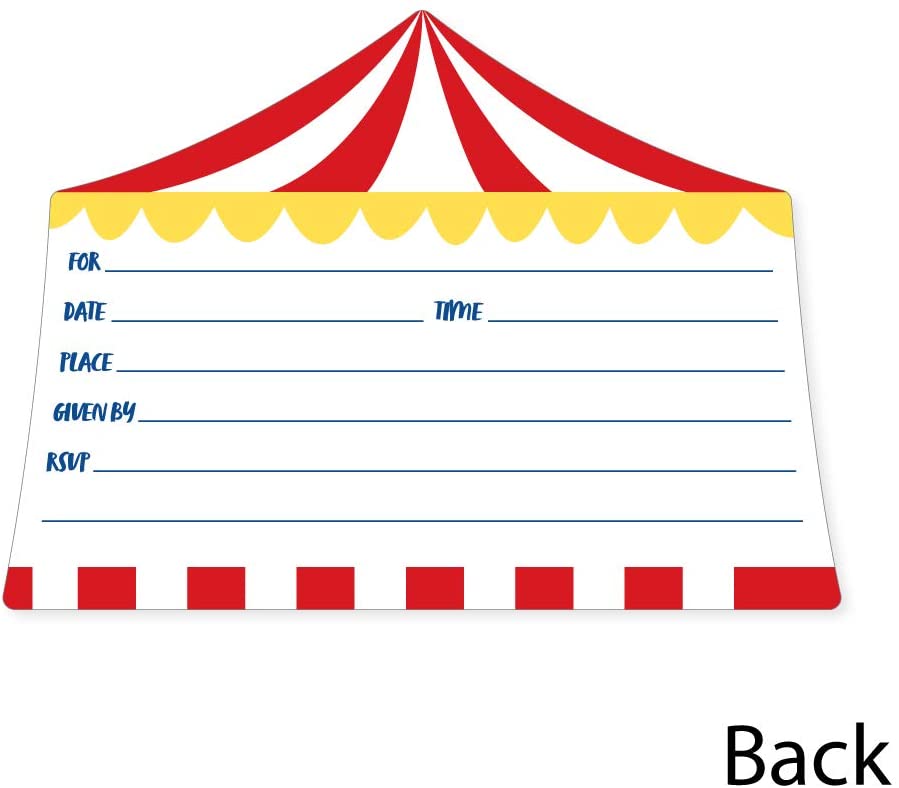 Big Dot of Happiness Carnival - Step Right Up Circus - Shaped Fill-In ...