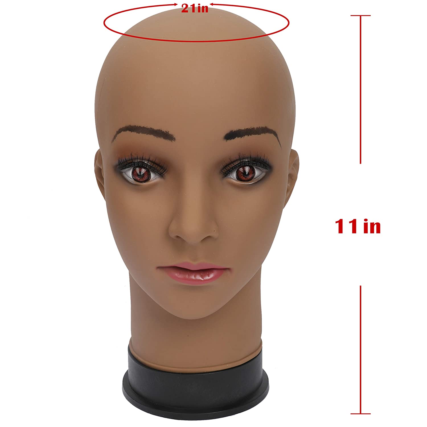 BHD BEAUTY Bald Mannequin Head Brown Female Professional Cosmetology ...