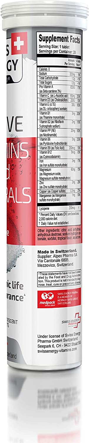 Swiss Energy by Dr. Frei Active Vitamins and Minerals + Lycopene ...