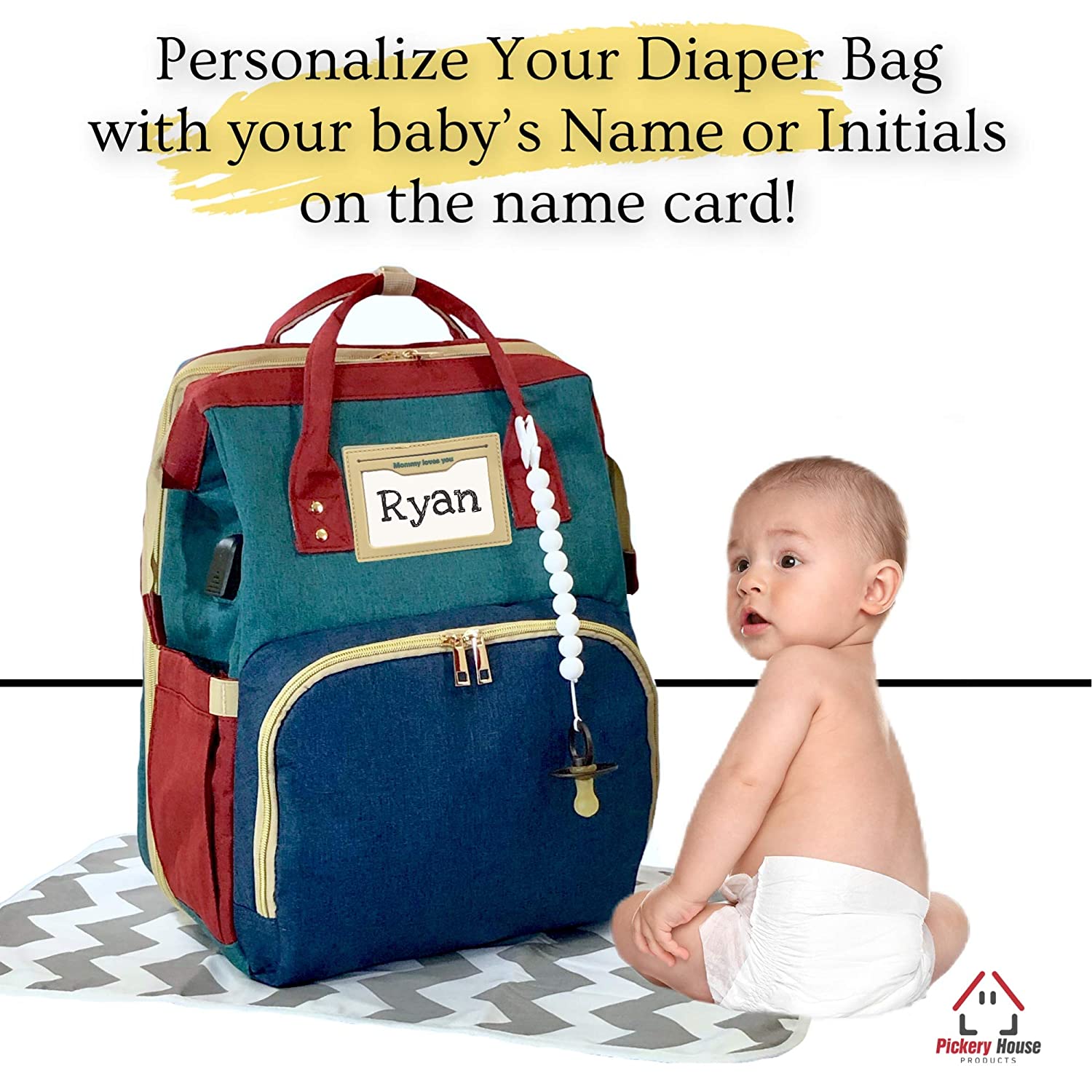 Personalized Diaper Bag Deluxe Package - Custom Printed Monogrammed ...