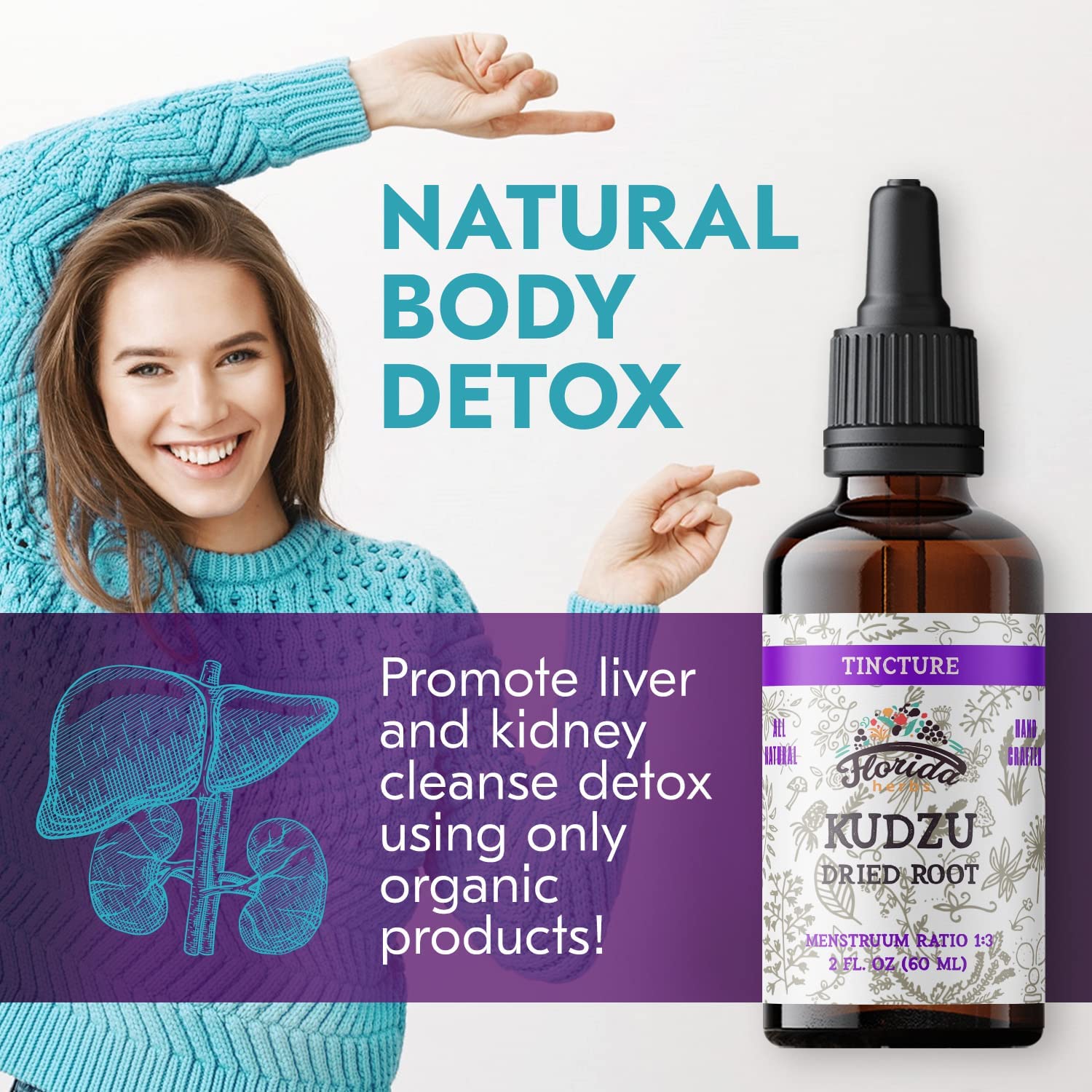 Kudzu Extract – Liver Cleanse Detox - Kudzu Root Organic Supplement- Natural Kudzu Plant for ...