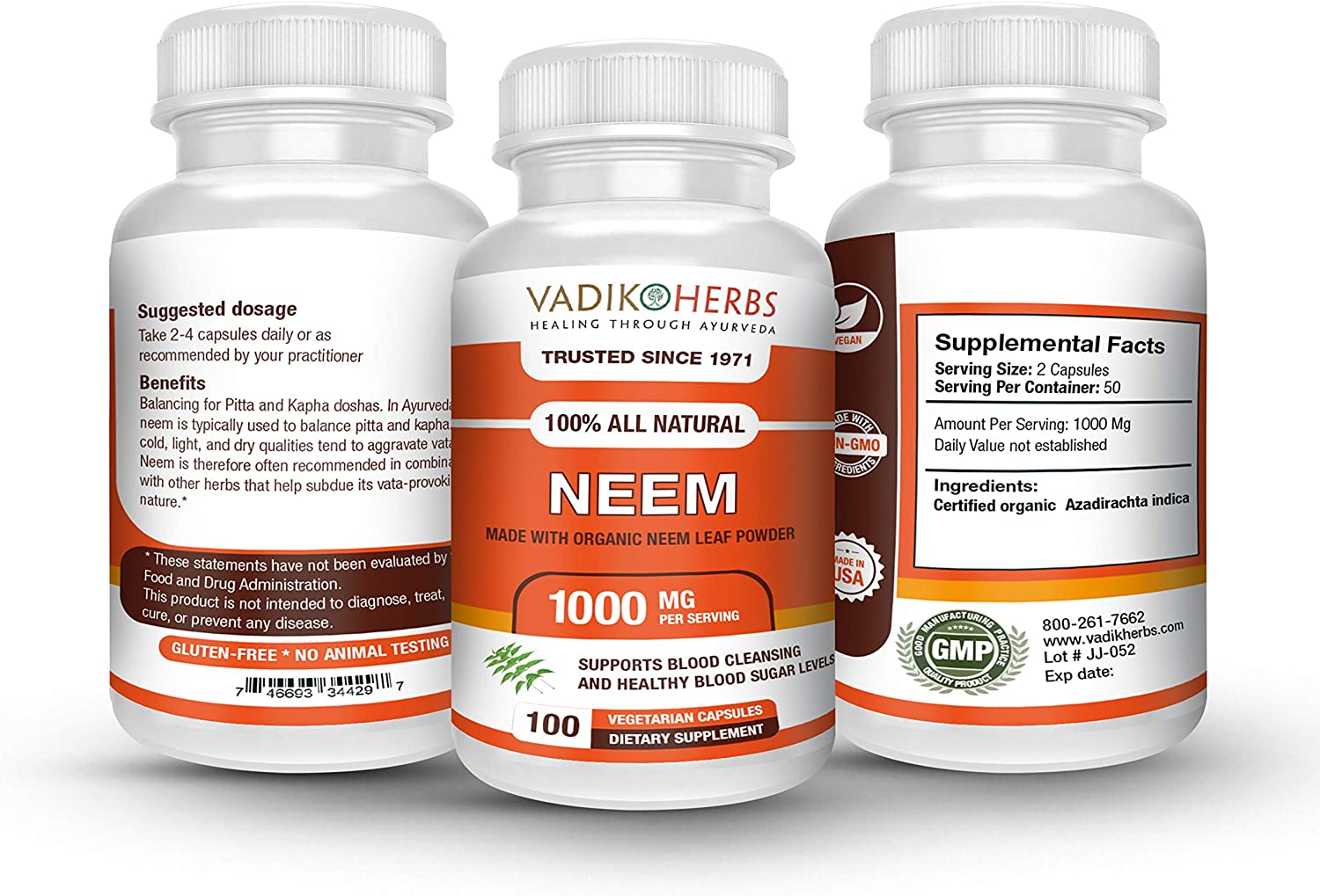 Neem (Azadirachta Indica) - 100 vegicaps