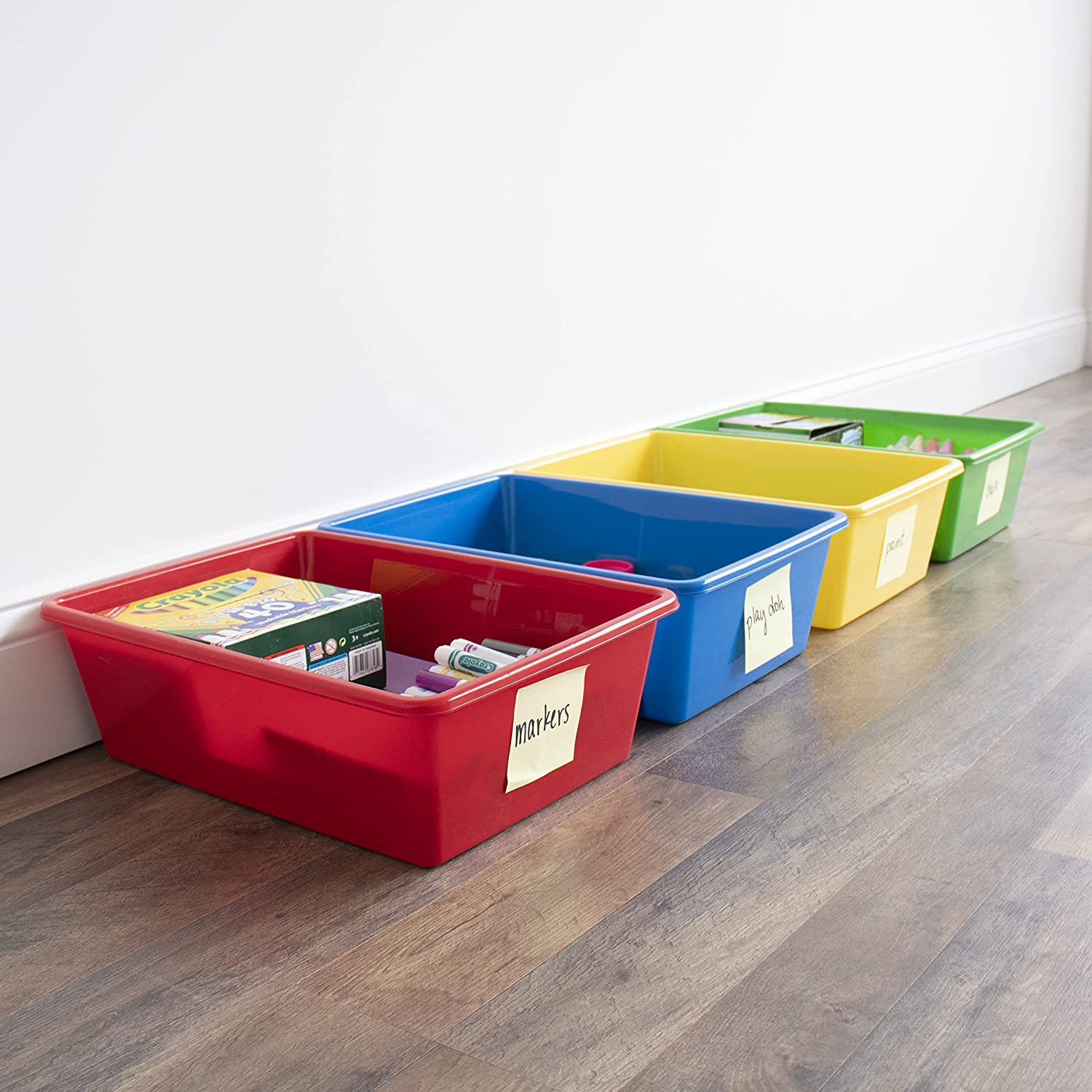 Humble Crew, Primary Large Plastic Storage Bins, Set of 4, Colors