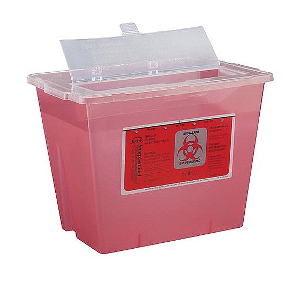 Bemis Healthcare 102 030 Translucent Red Sharps Container, 2 gal (Pack ...