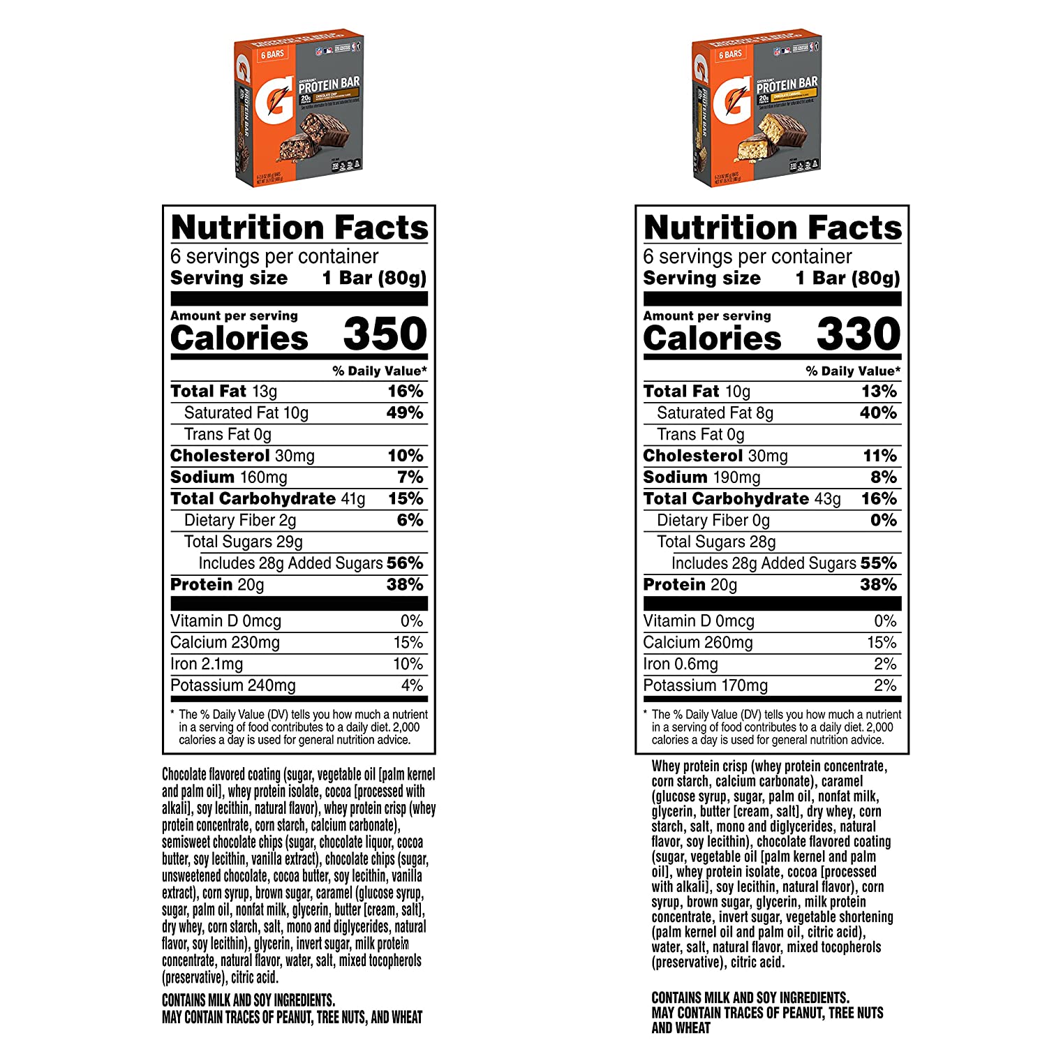 Gatorade Whey Protein Bars, Variety Pack, 2.8 oz bars (Pack of 18)