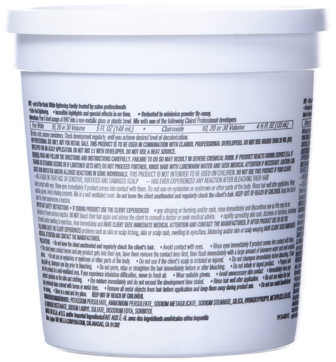 Clairol Professional BW2 Hair Powder Lightener - for Hair Lightening