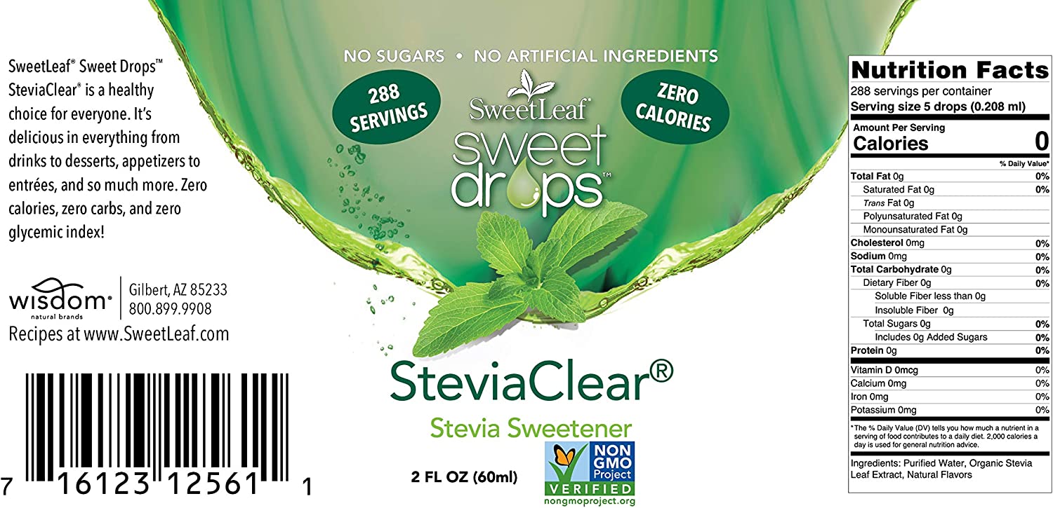 SweetLeaf Clear Liquid Stevia 2.0 Fl Oz