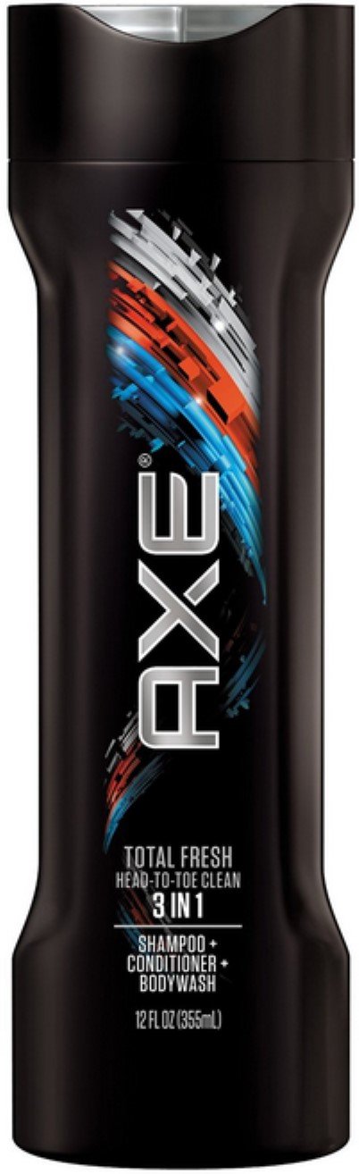 Axe Total Fresh 3-in-1 Shampoo + Conditioner + Bodywash, 12 Ounce (Pack ...