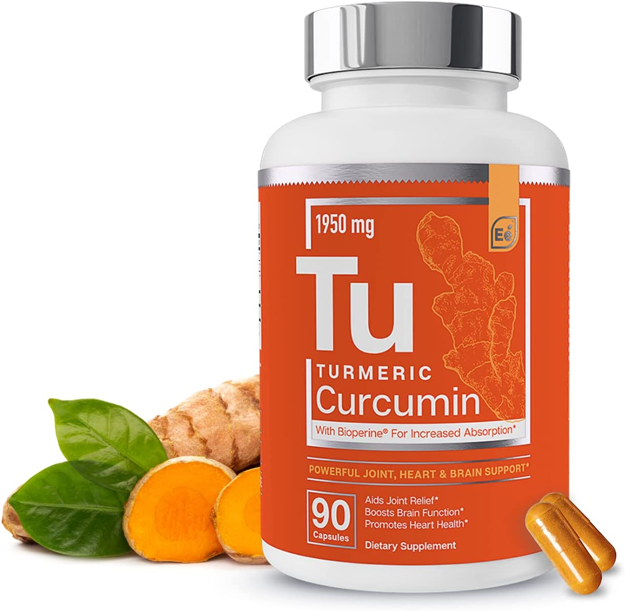 Turmeric Curcumin - Joint, Heart & Brain Support - with Bioperine for ...