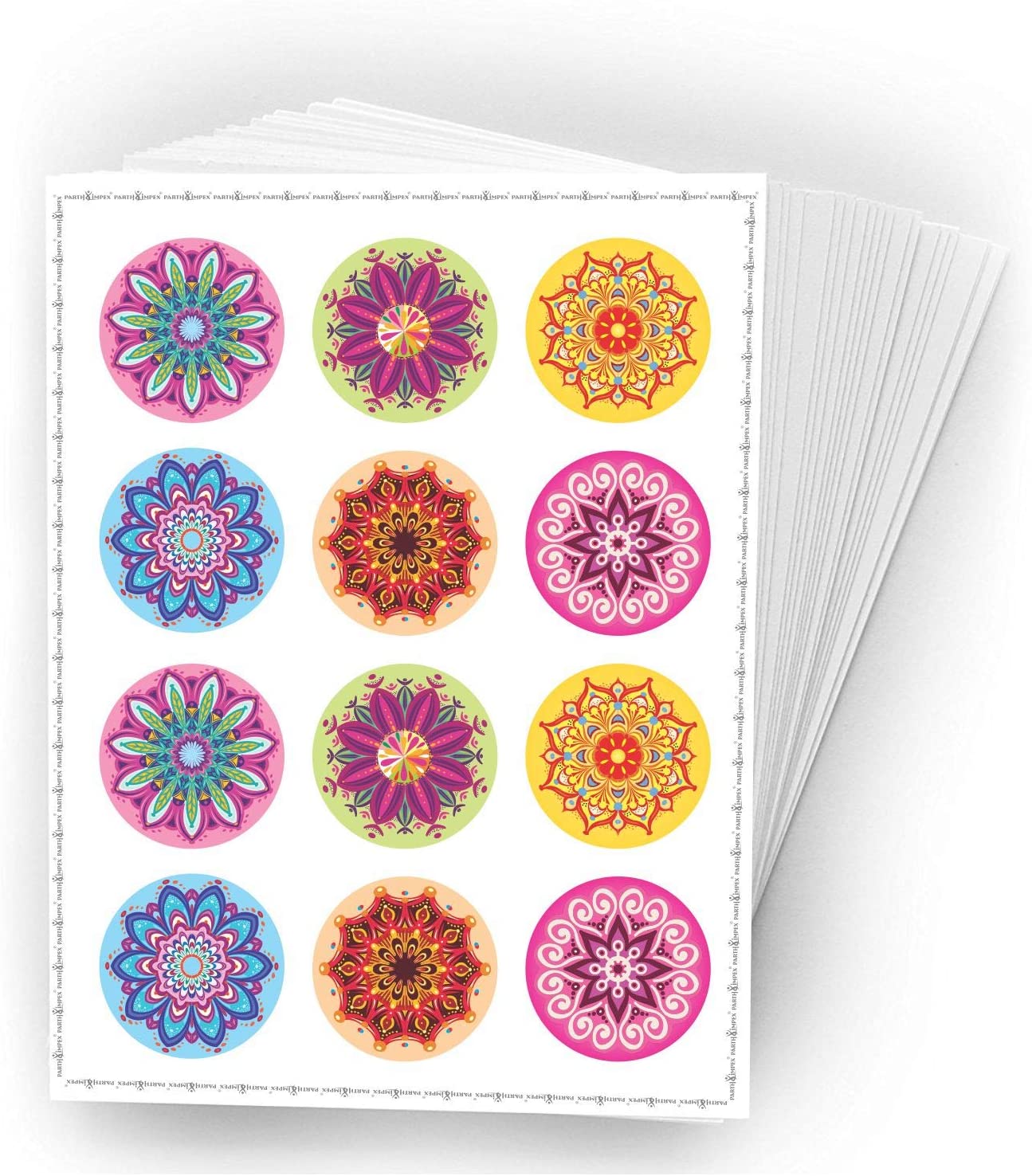Mandala Stickers Seals Labels - (Pack of 120) 2" Large Round Decals for ...