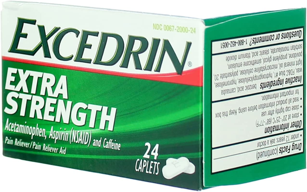 Excedrin Extra Strength Pain Reliever & Pain Reliever Aid Caplets - 24 ...