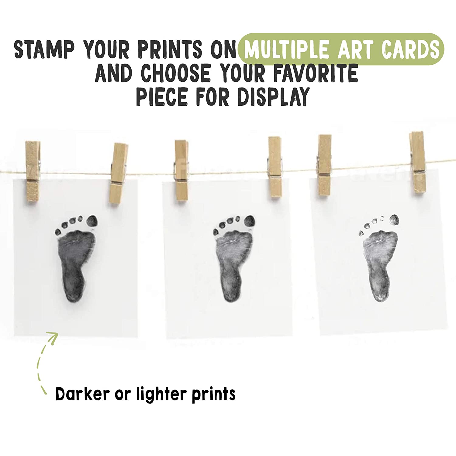 Baby Footprint & Handprint Inkless Ink Pad - 4-Pack Clean Touch Hand ...