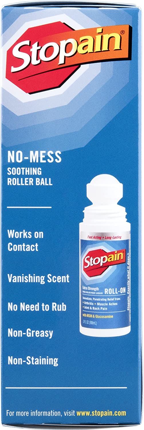 Stopain Extra Strength Pain Relief Roll-On 3 Ounce (2 Count)