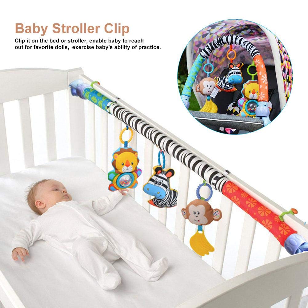 Newborn Clip Hanging Bed Plush Toy, Cute Cartoon Design Baby Pushchair ...