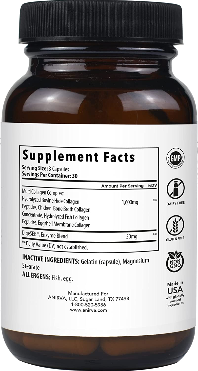 Multi Collagen Complex - Type I, II, III, V, X - Collagen Supplement ...