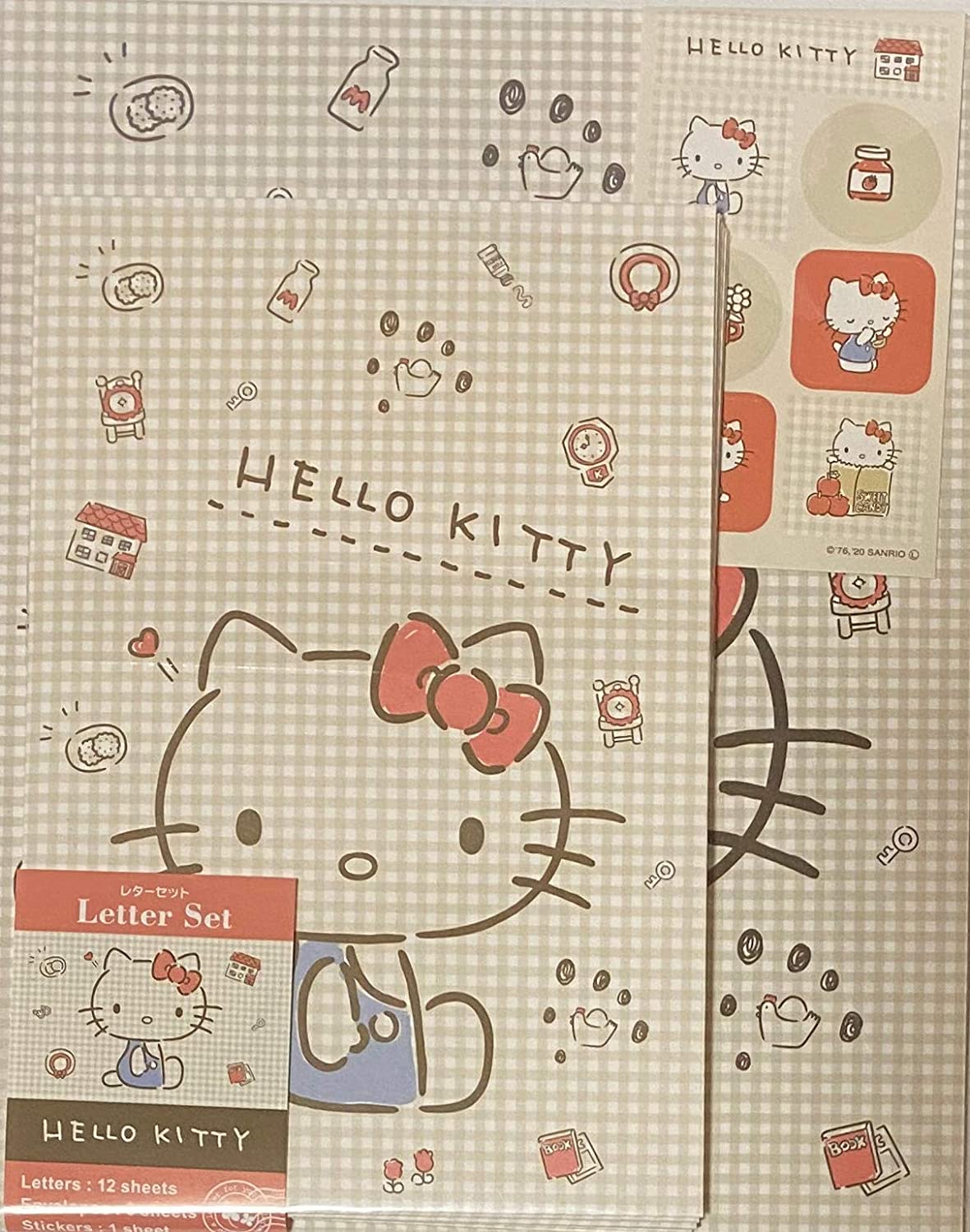 Sanrio Hello Kitty Letter Set 12 Writing Paper + 6 Envelopes + 7 ...