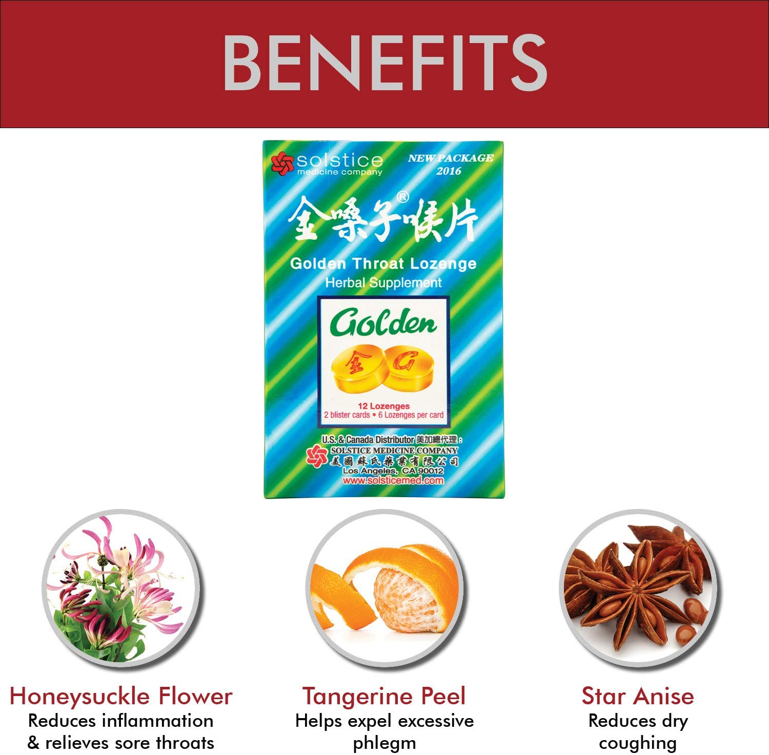 Golden Throat Lozenge Cough Drops (Jinsangzi Houpian) 12 Drops (2g) X 8 ...