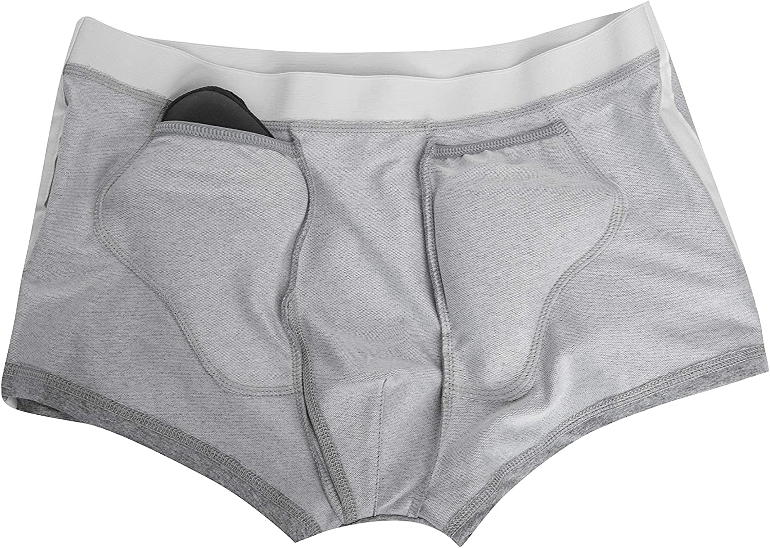 Lauftex Hernia Truss Underwear for Men (S/Hips 36.2-37.8 inch, Gray)
