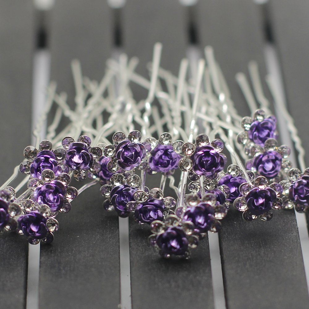 Newstarfactory Rose U-sharped Design Collection Metal Hair Pins Pack of ...