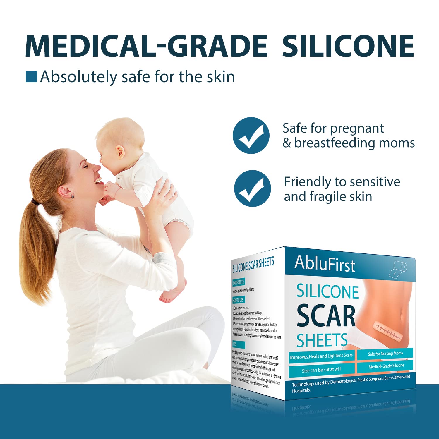 Silicone Scar Sheets(1.6“ × 120“Roll-3M), Medical Silicone Scar Tape ...