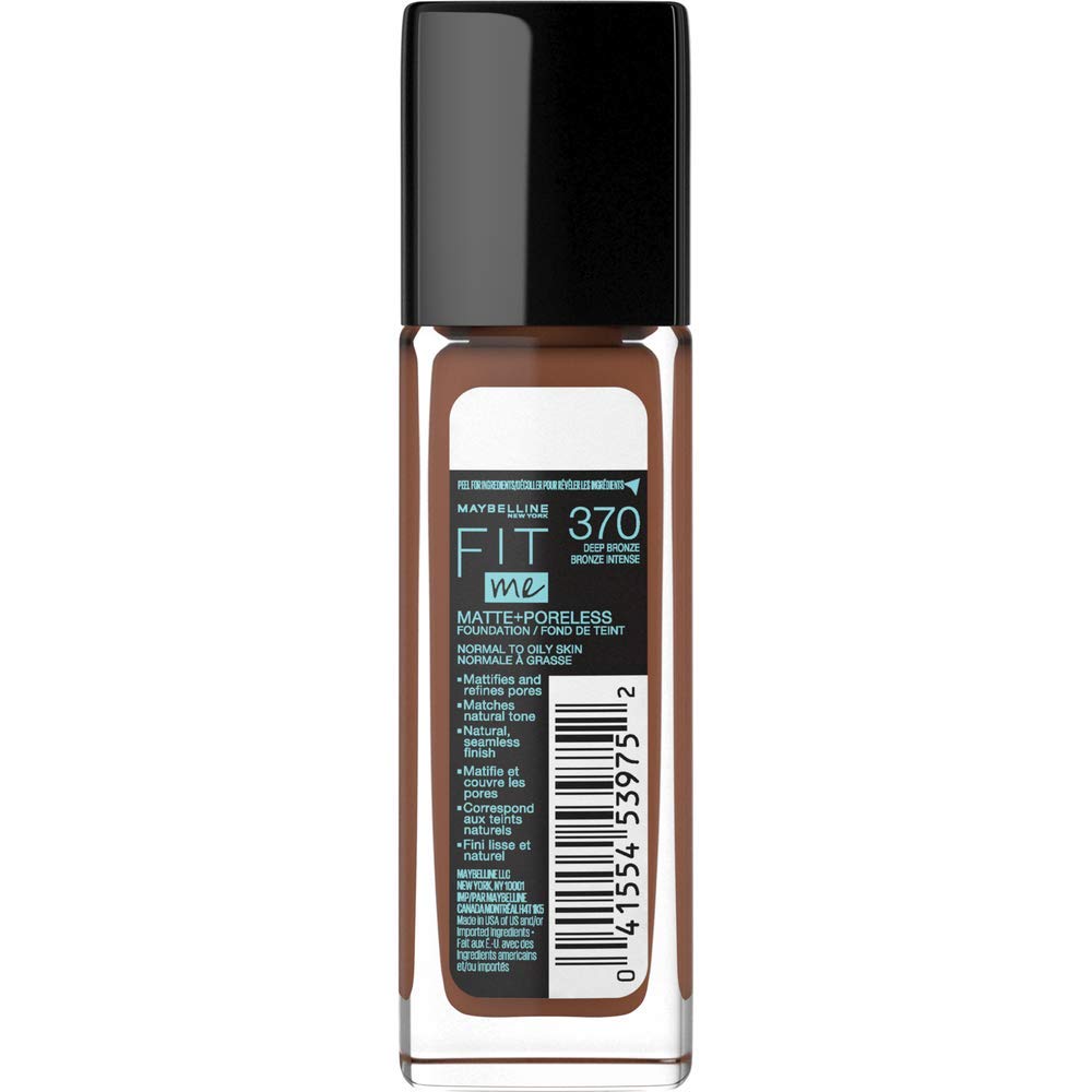 Maybelline Fit Me Matte + Poreless Liquid Foundation Makeup, Deep ...