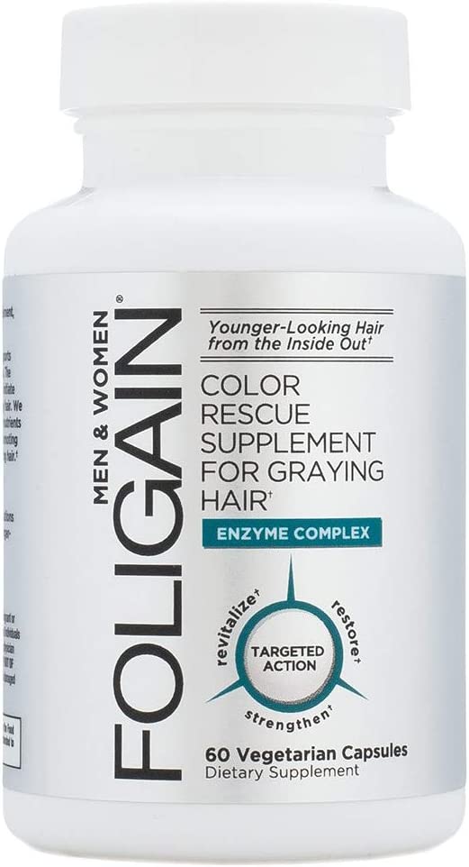 Foligain Color Rescue Supplement for Graying Hair, Healthy Hair ...