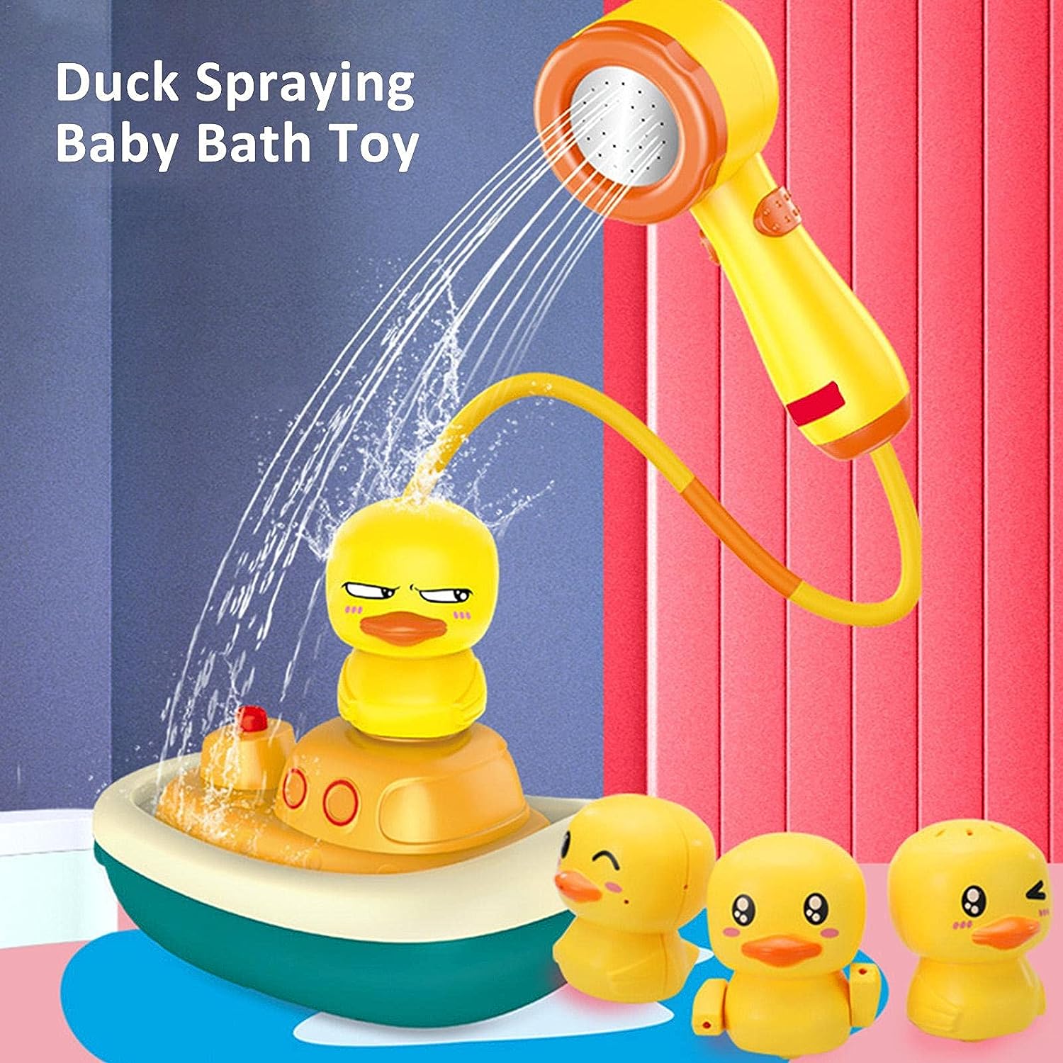 Xiaoling Duck Spraying Baby Bath Toy, Floating Bath Toys, Bath Spray ...