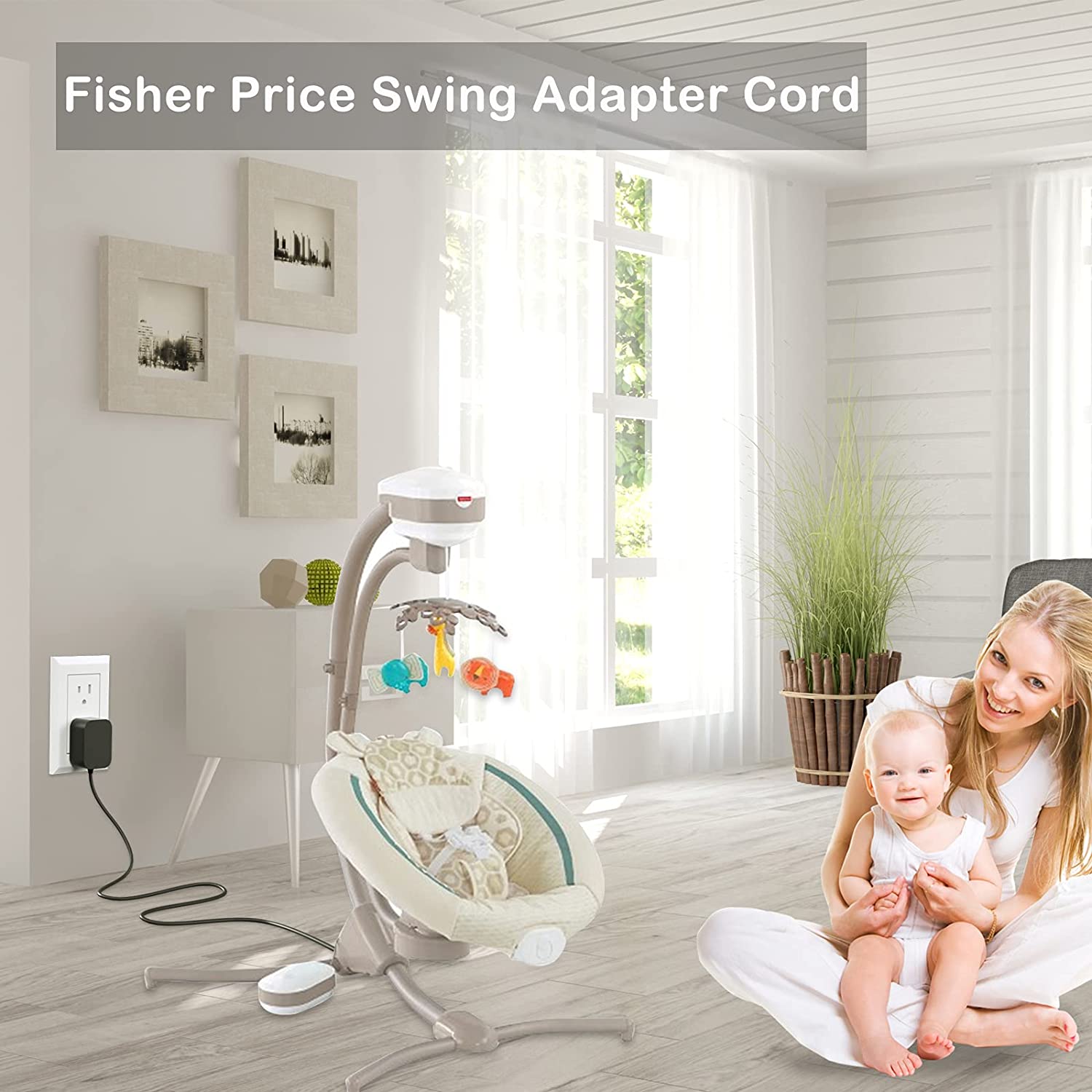 VHBW for Fisher Price Swing Adapter Cord 6V Power Cord for Fisher Price ...