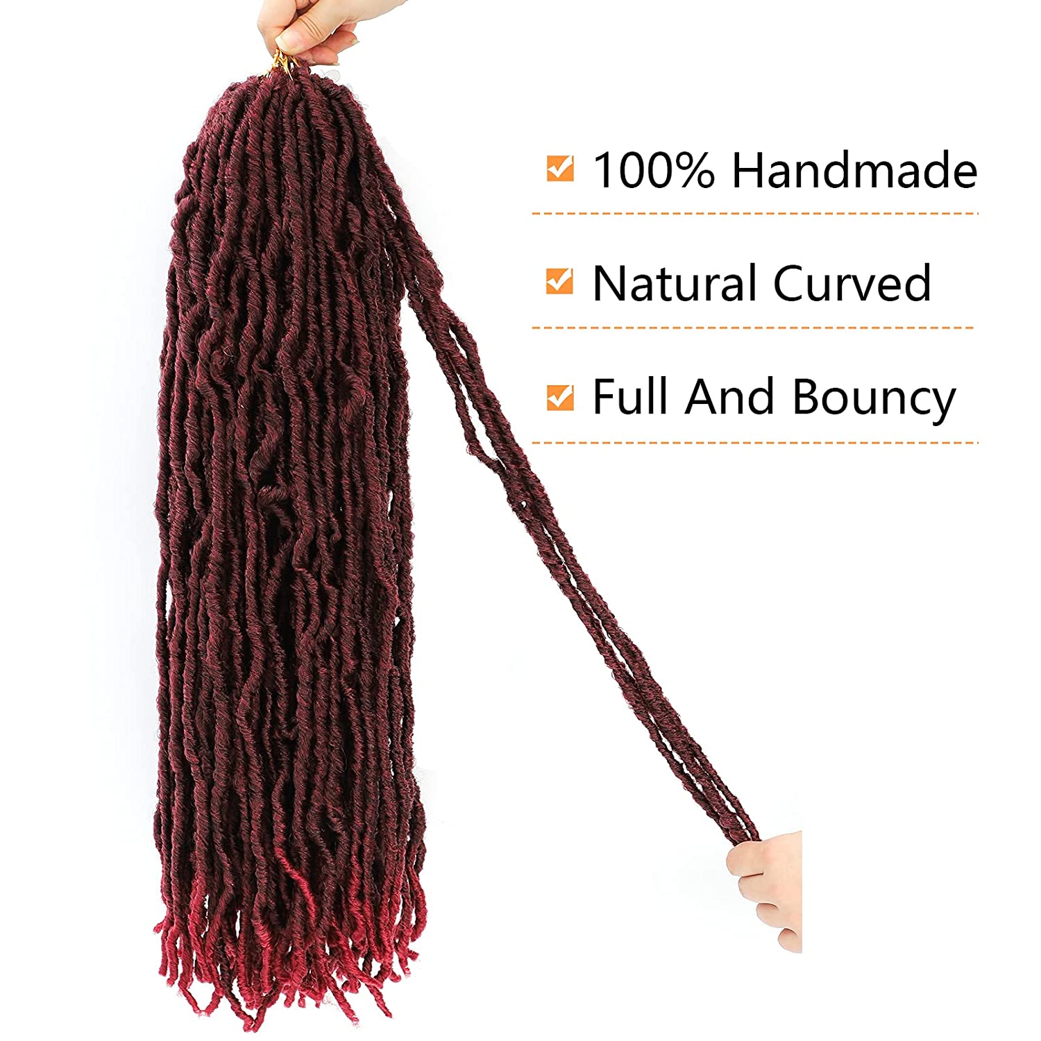 Lihui Burgundy Soft Locs, Crochet Faux Locs 24 Inch 144 Strands, Pre ...