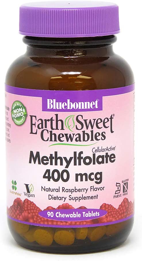 BlueBonnet Earth Sweet Cellular Active Methylfolate 400 mcg Chewable ...