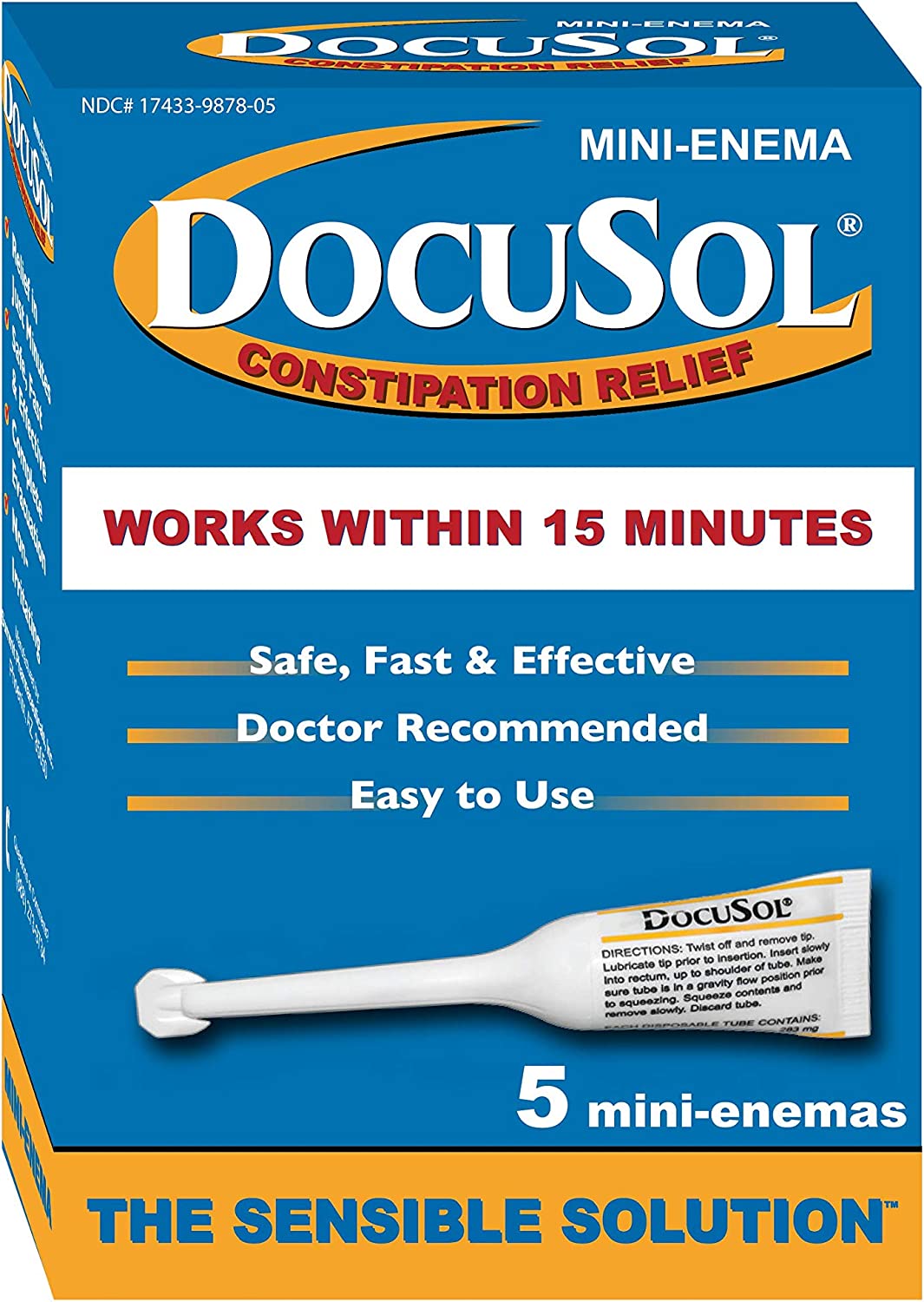 Docusol Docusate Sodium Mini Enema ml, Clear, 0.84 Fl Oz