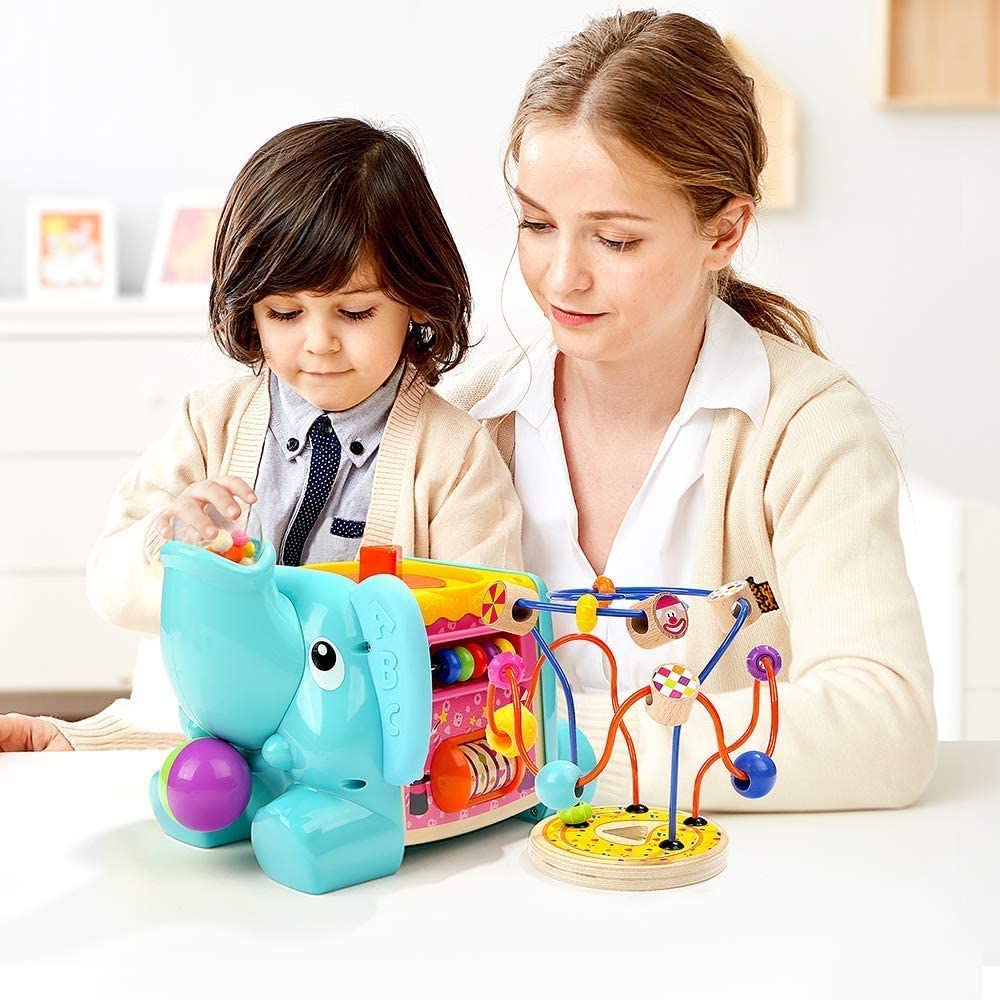 TOP BRIGHT Activity Cube Toys for 1 Year Old Girl, Toddlers Wooden 7 in ...