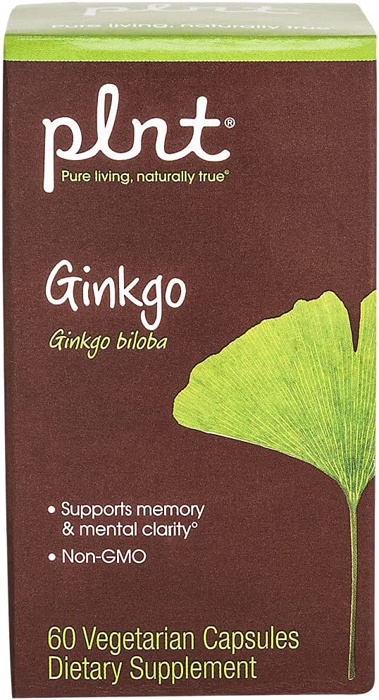 plnt Ginkgo 400mg Supports Memory Mental Clarity, NonGMO Organic Full ...