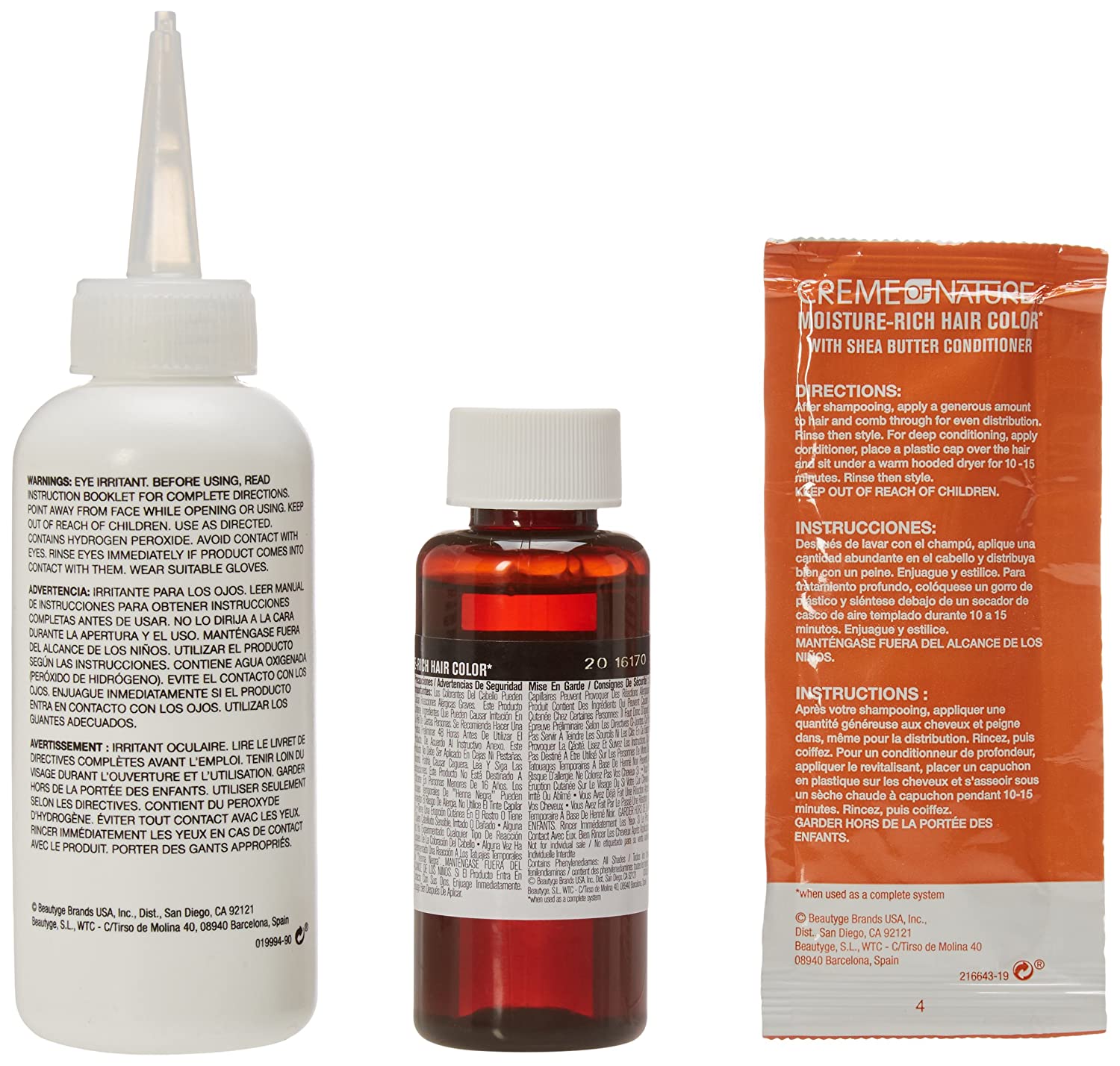 Creme of Nature Liquid Hair Color, Golden Brown , 3 Piece Set