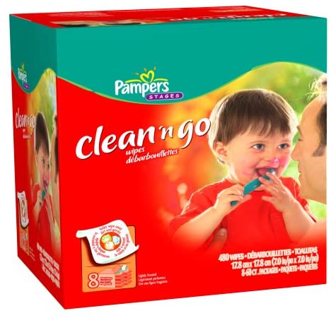 Pampers Clean 'n Go Baby Wipes, Eight - 60 Count Resealable Packages ...