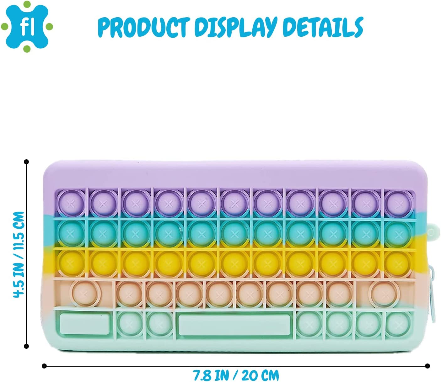 Pop Pencil Case Poppers Fidget Pencil Case Bubble Toy, Large Pen/Pencil ...