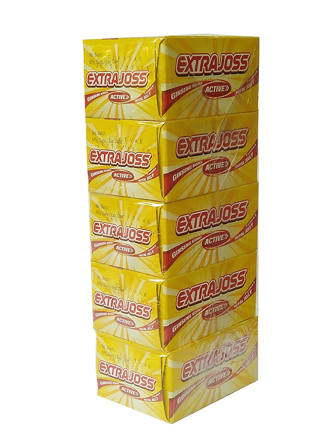 Extra Joss Active Energy Drink Powder, 5 Pack (5 x 12 Sachets @4gr)