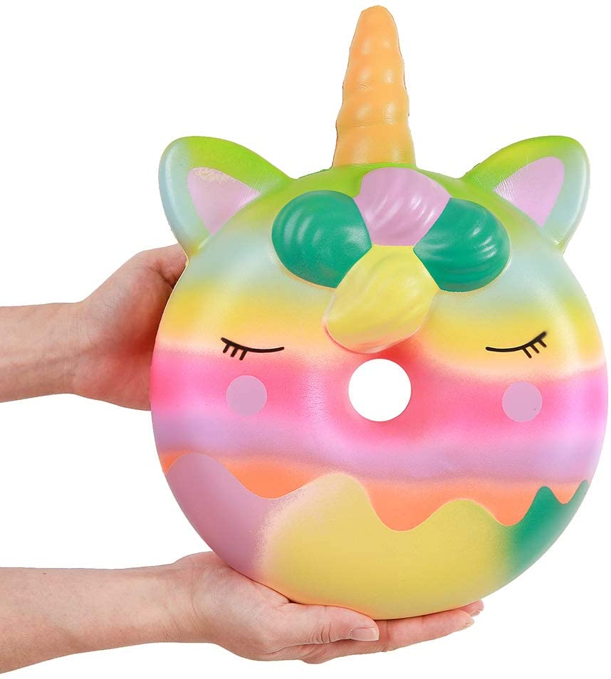 Anboor 13 Inches Squishies Jumbo Unicorn Donut Kawaii Soft Slow Rising ...