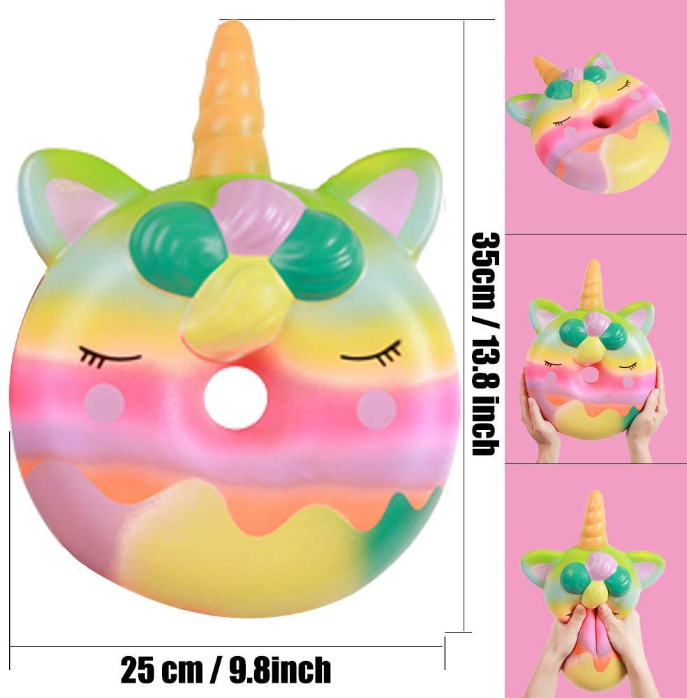 Anboor 13 Inches Squishies Jumbo Unicorn Donut Kawaii Soft Slow Rising ...
