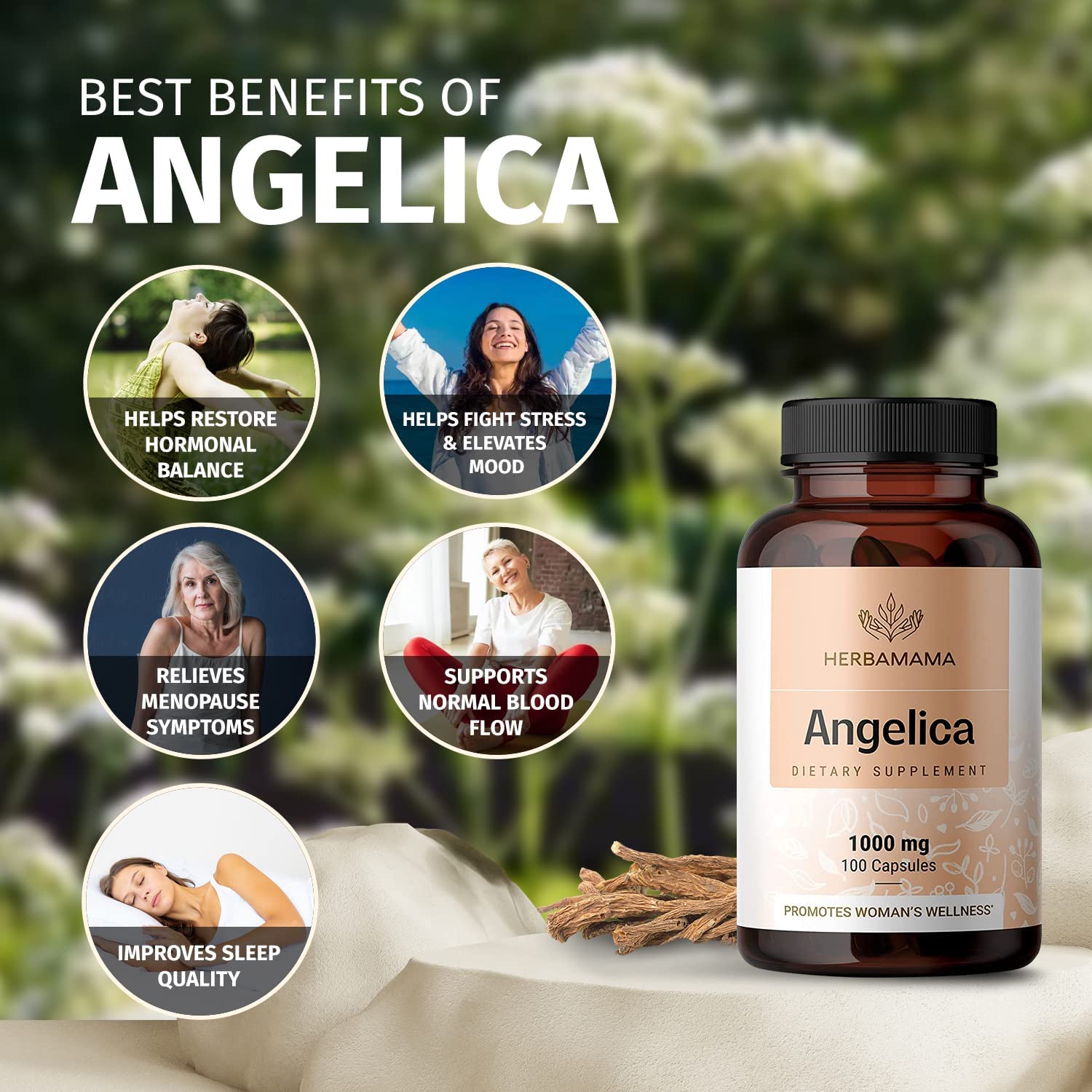 HERBAMAMA Angelica Capsules - Digestive Health, Heart & Blood ...