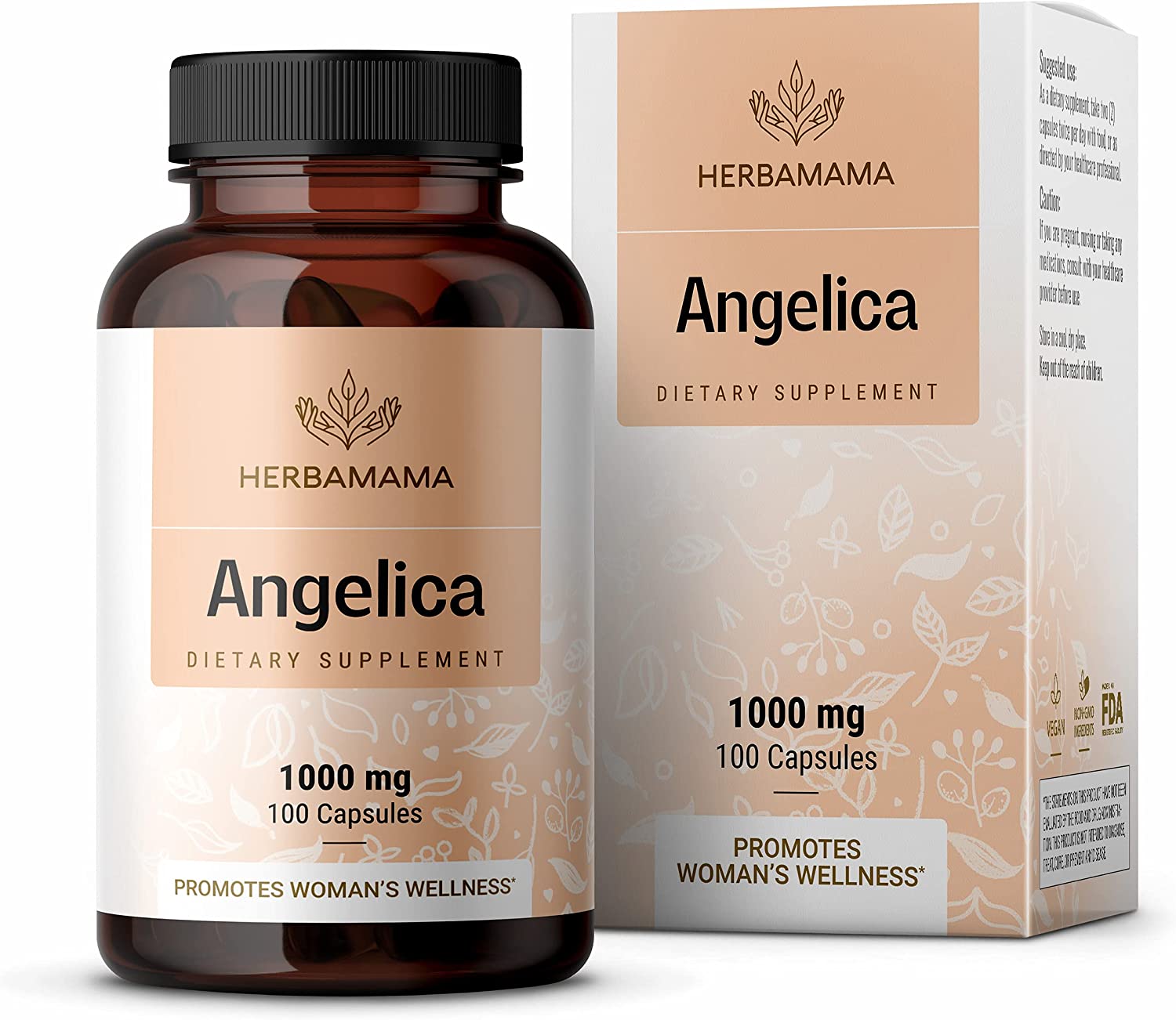 HERBAMAMA Angelica Capsules - Digestive Health, Heart & Blood ...