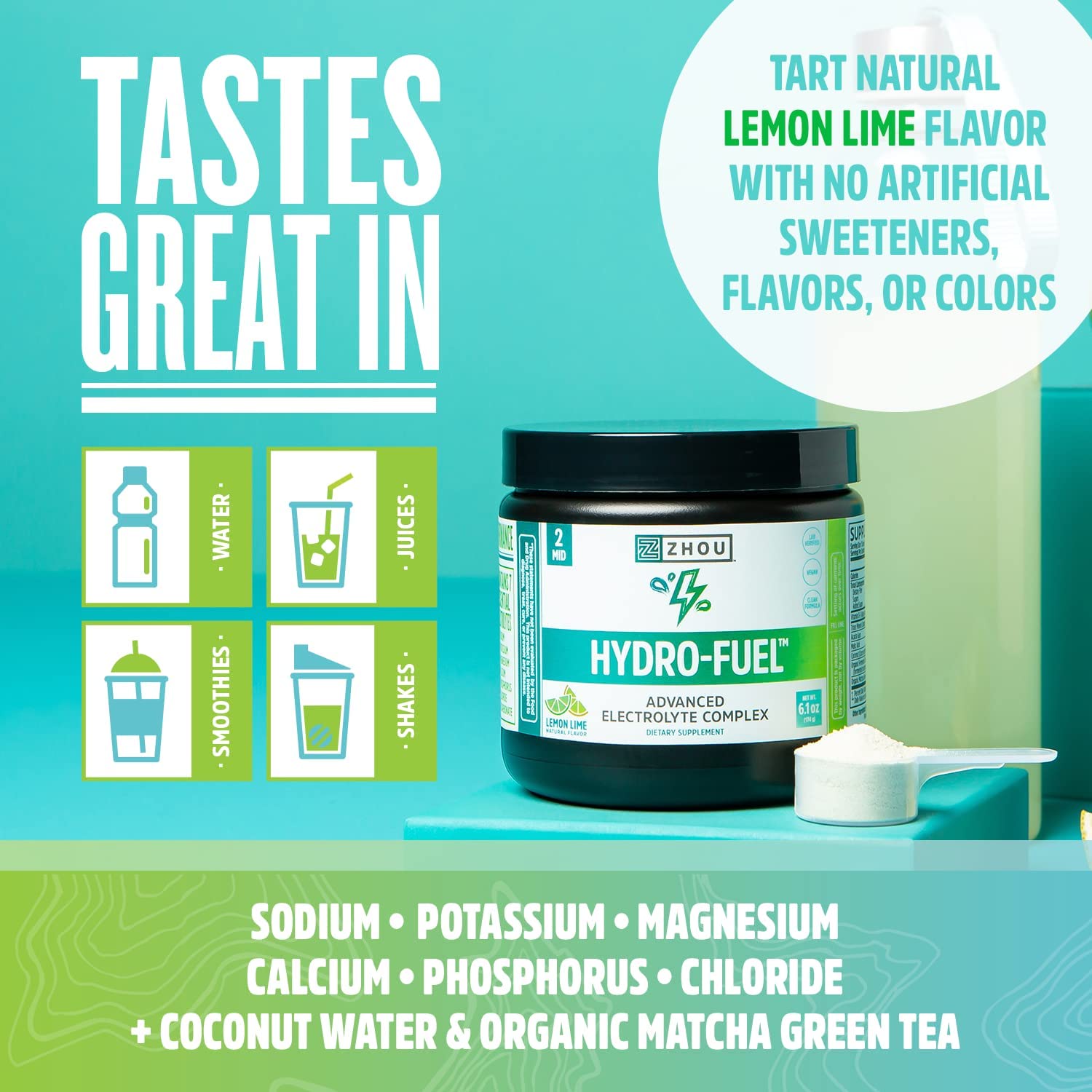 Zhou Nutrition Hydro-Fuel, Sugar Free Electrolyte Powder, Replenish ...