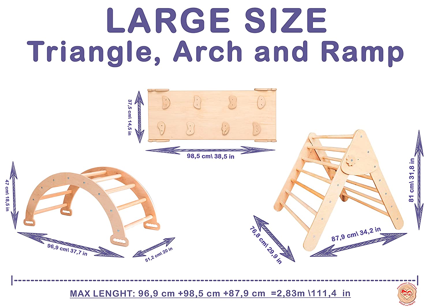 Triangle for Kids Toddlers Rock with 3 ramp - Learning Waldorf Climbing ...