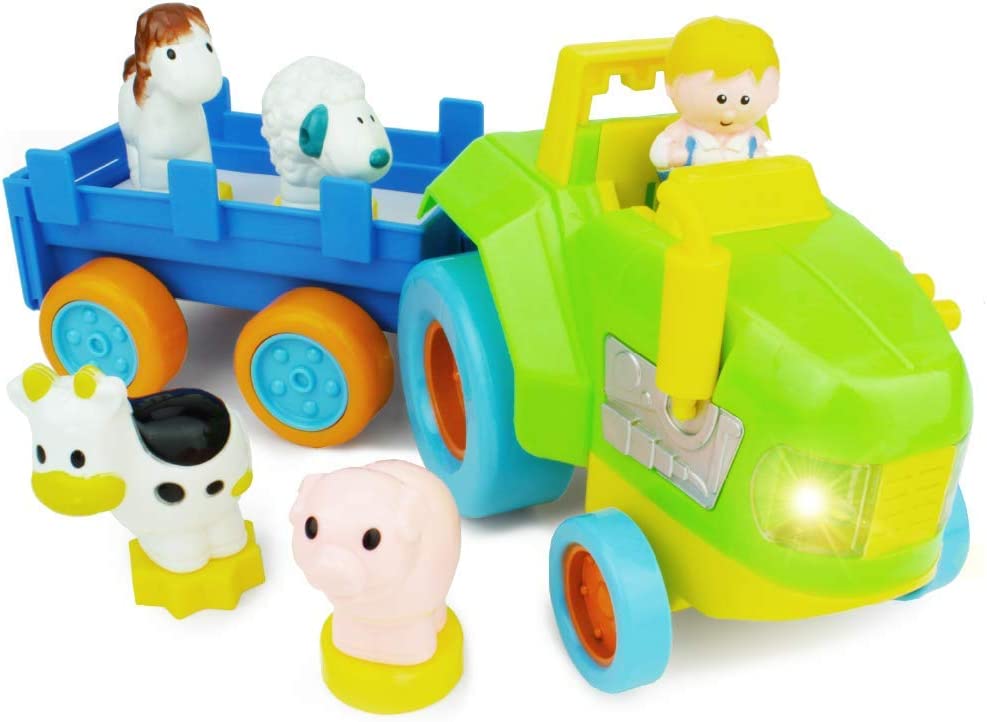Boley My First Farm Play Set - 6 Piece Set of Farm Animal and Tractor ...