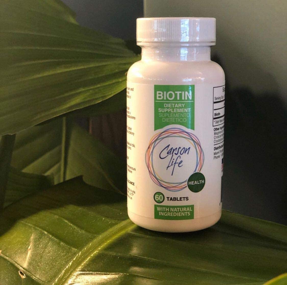 CARSON LIFE Biotin Supplement - 60 Tablets - for Men and Women ...